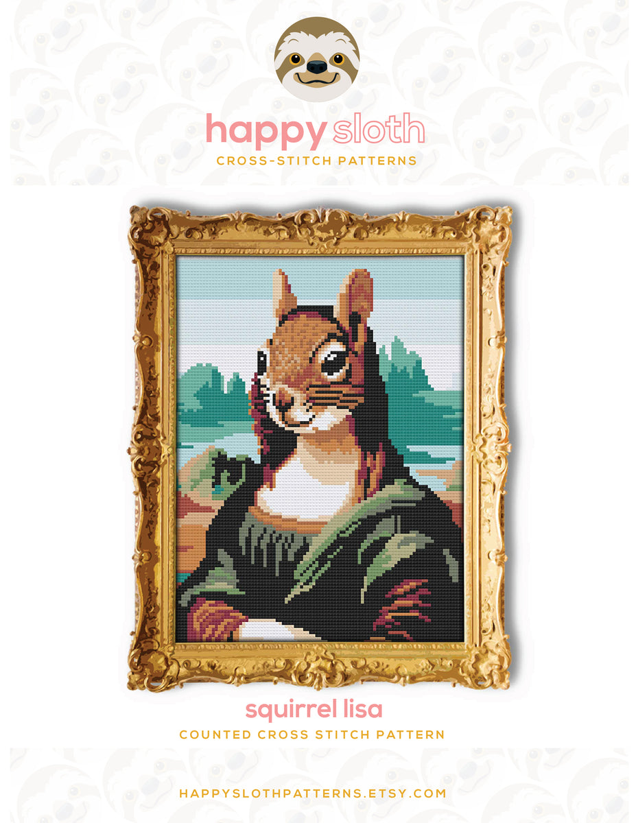 Squirrel Lisa Cross Stitch Pattern – Happy Sloth Patterns