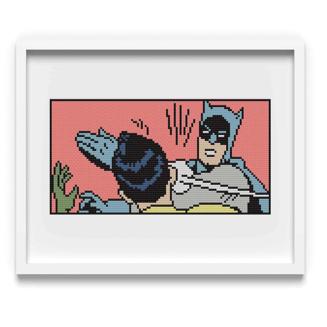 Batman Slap Cross Stitch Pattern – Happy Sloth Patterns