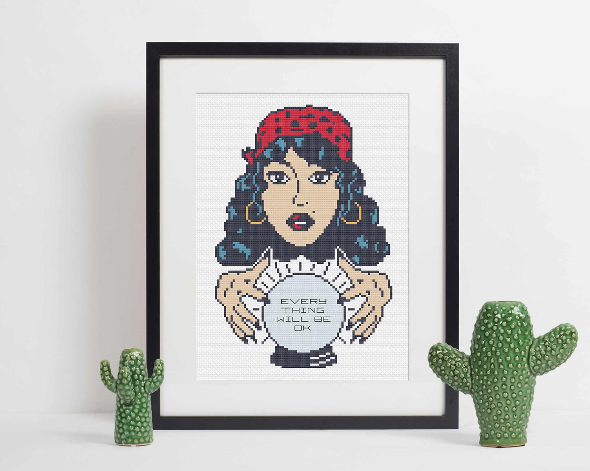 Fortune Teller Comic Cross Stitch Pattern – Happy Sloth Patterns