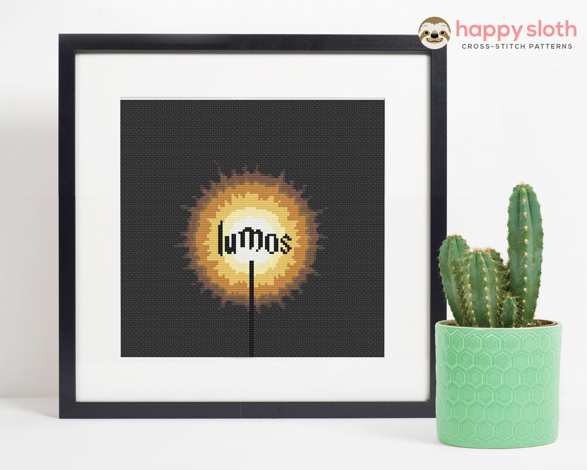 Lumos Magic Spell Cross Stitch Pattern – Happy Sloth Patterns