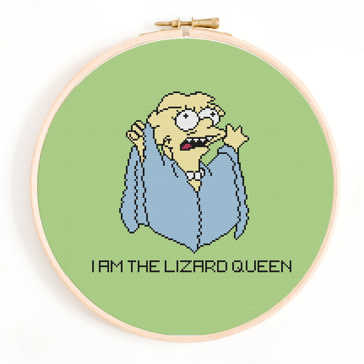 'Lizard Queen' The Simpsons Cross Stitch Pattern – Happy Sloth Patterns