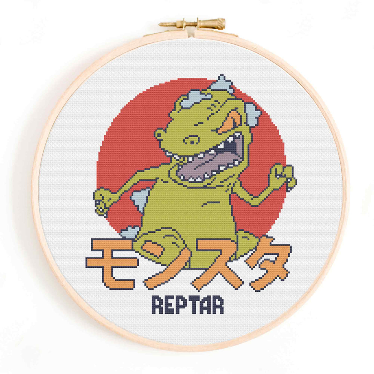 Reptar Rugrats Cross Stitch Pattern – Happy Sloth Patterns