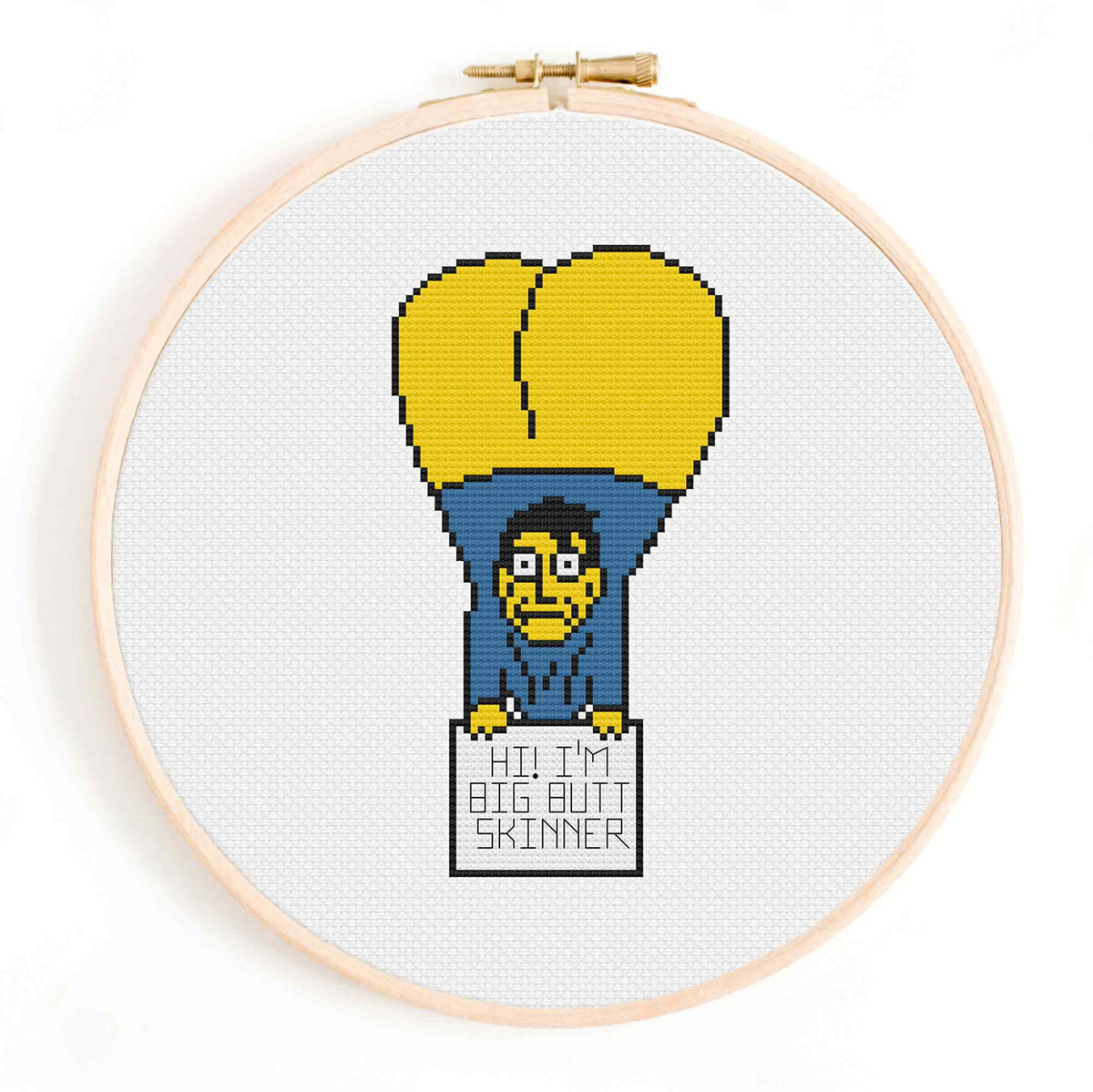 'Big Butt Skinner' The Simpsons Cross Stitch Pattern – Happy Sloth Patterns
